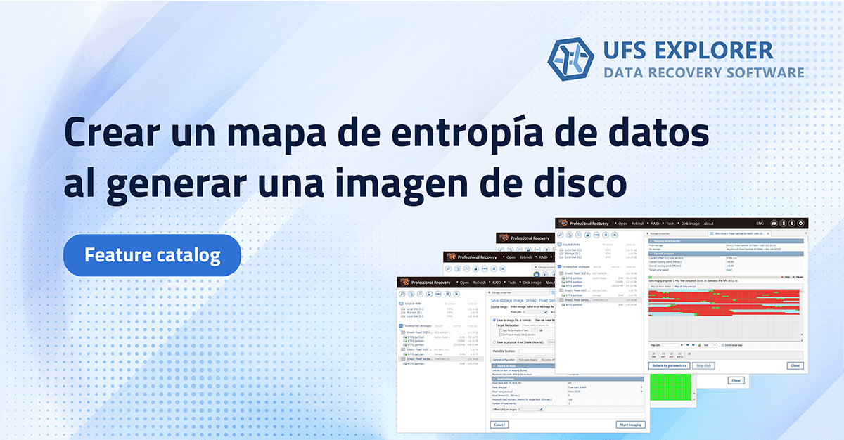 Creación de mapas de entropía en UFS Explorer
