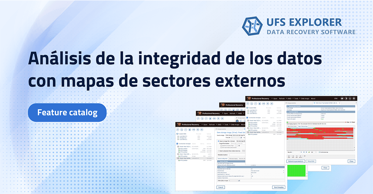 Uso de mapas de defectos externos en UFS Explorer