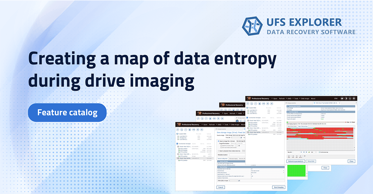 Entropy mapping in UFS Explorer