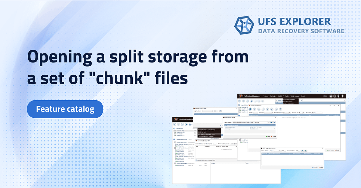 Handling split disk images in UFS Explorer